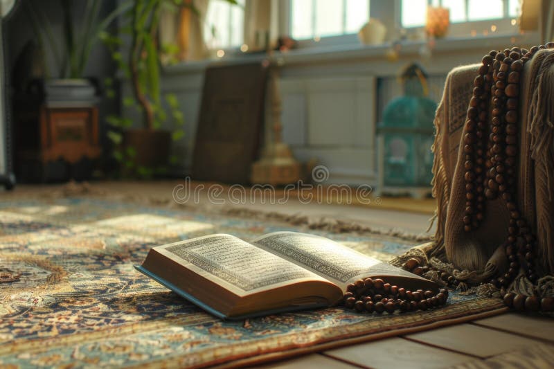 An Open Book Sitting on Top of a Rug. Suitable for Educational and Cozy ...