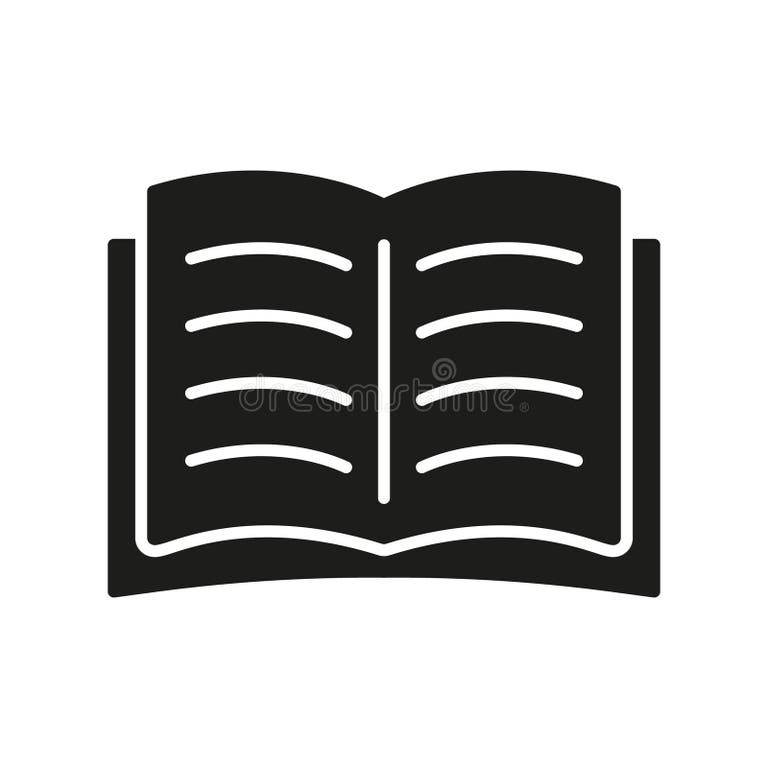 Open Book Solid Icon. Knowledge, Education, and Learning Silhouette ...