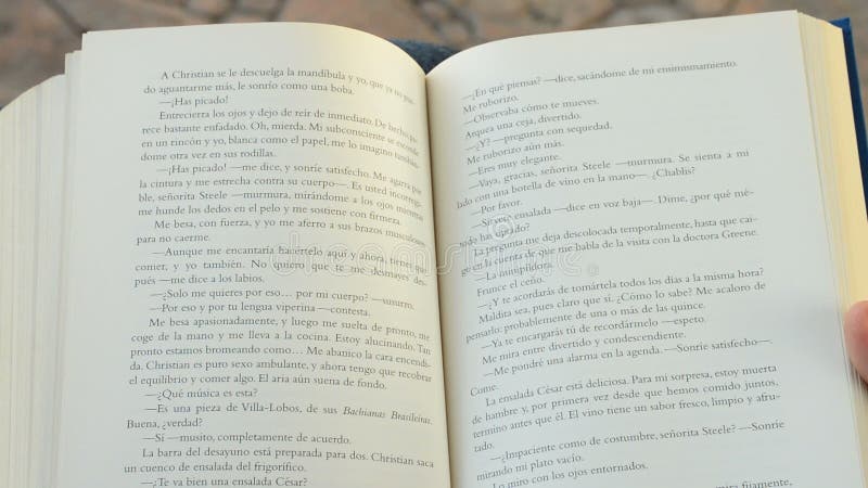 Open Book in Spanish or Castilian in a Park Stock Footage - Video of ...