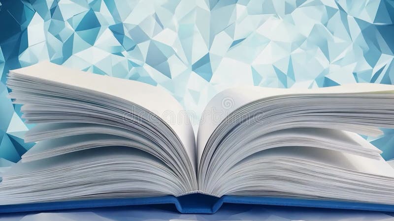 Open Book Spreading Its Pages on Blue Abstract Background Stock Footage ...