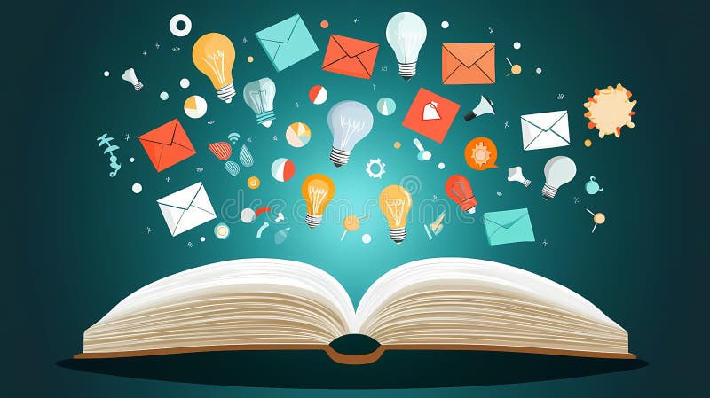 Open Book Spreading Knowledge and New Ideas for Education and Business Development Stock Photo ...