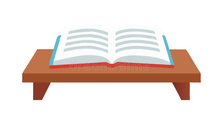 Open Book on Stand Reading Icon Flat Design Illustration, Vector Design ...