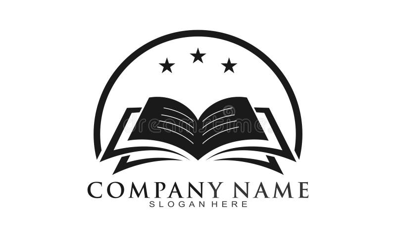 Open Book and Star Vector Logo Stock Vector - Illustration of ...