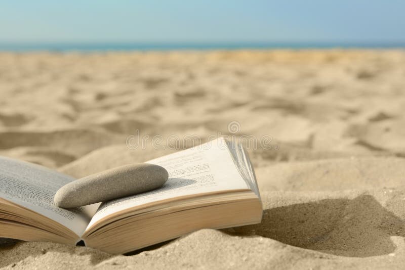 Open Book Sandy Beach Near Sea Closeup Space Text Stock Photos - Free ...