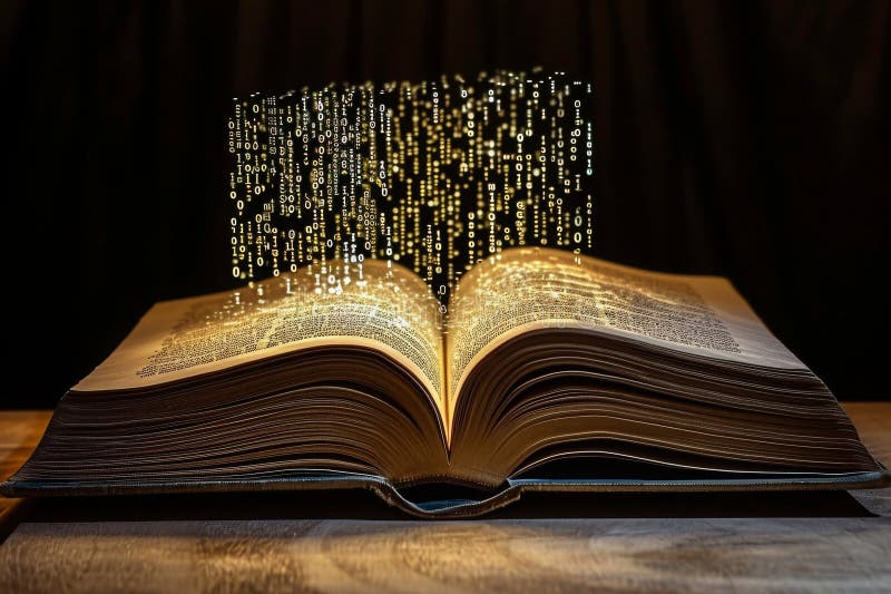 An Open Book with a String of Lights Placed on Top, Illuminating the ...