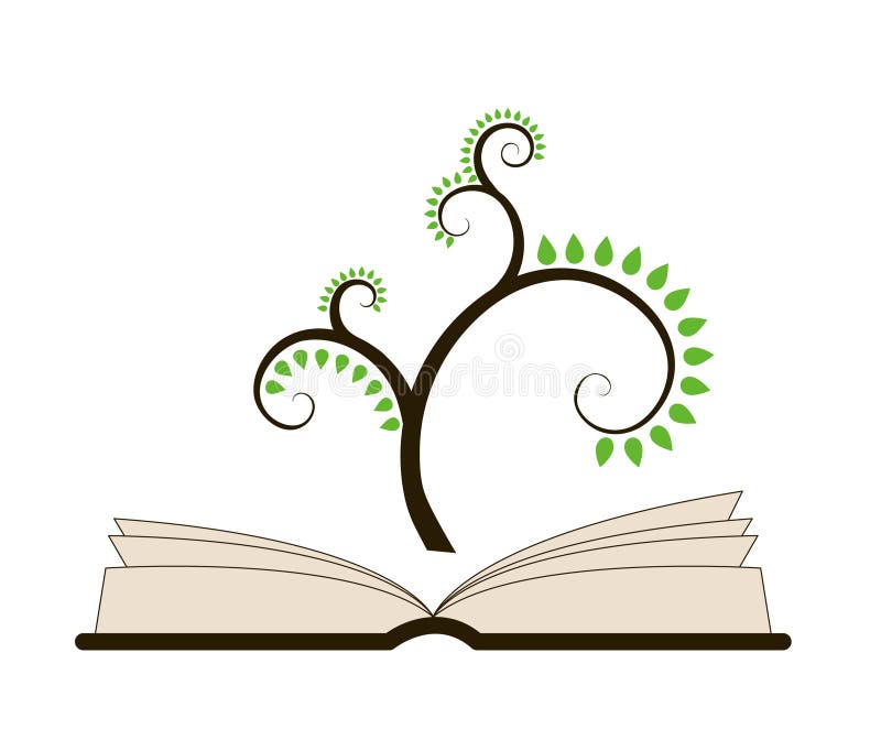 An Open Book with a Tree Sap Stock Vector - Illustration of sheet ...
