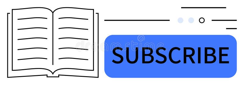 Open Book with Subscribe Button for Newsletters, Updates, and E-book ...