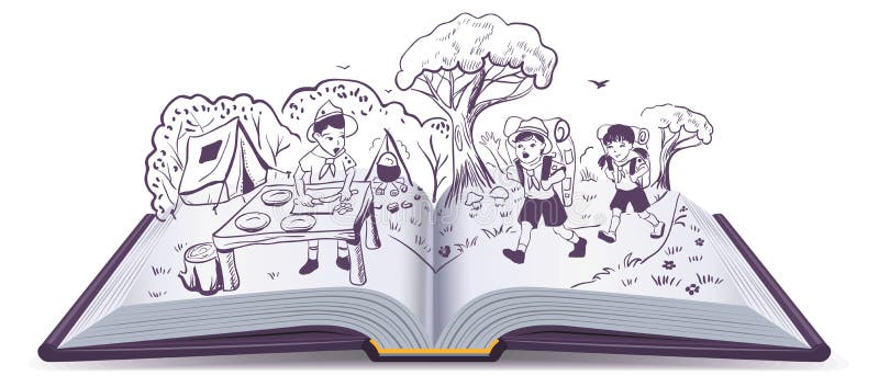 Open book. Summer rest stock vector. Illustration of people - 69019306