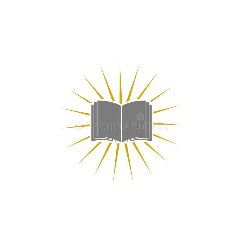 Open Book and Sun Icon Isolated on White Background Stock Vector ...