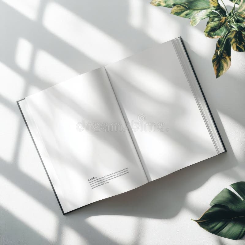 Open Book with Sunlight and Greenery Stock Illustration - Illustration ...