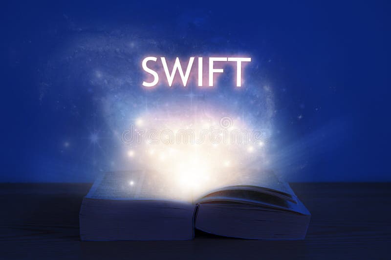 Open Book with SWIFT Inscription. Light Coming from Open Book with ... Open Book with SWIFT Inscription. Light Coming from Open Book with ...
