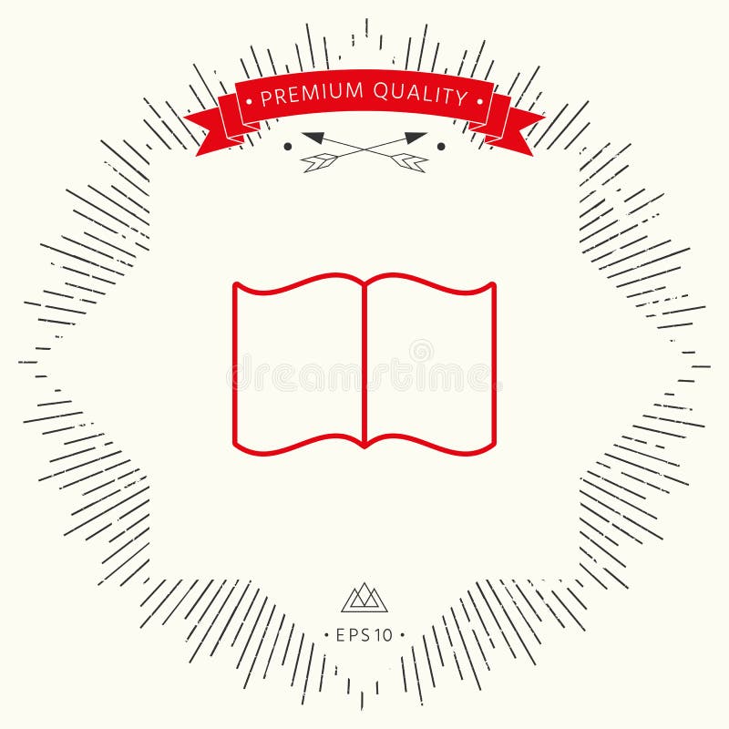 Open book symbol icon stock vector. Illustration of element - 115620591