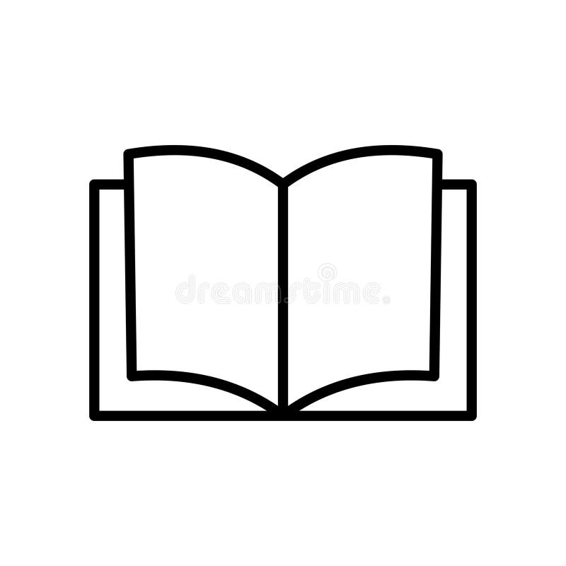 Open Book Symbol. Knowledge Reading Icon. Simple Black Outline. Vector ...