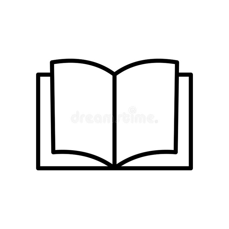 Open Book Symbol. Knowledge Reading Icon. Simple Black Outline. Vector ...