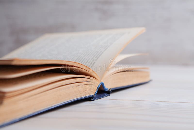 Open book on the table stock image. Image of research - 215015687