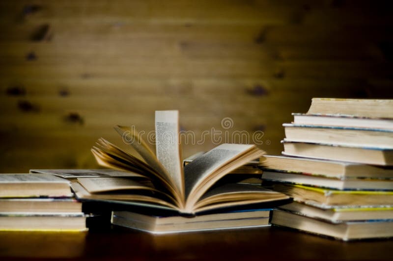 Open book on table stock image. Image of study, table - 8395967