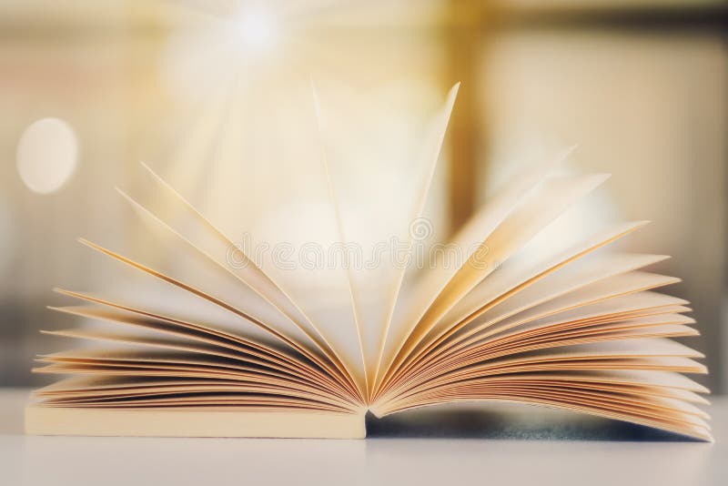 An open book on the table stock image. Image of learn - 165351945