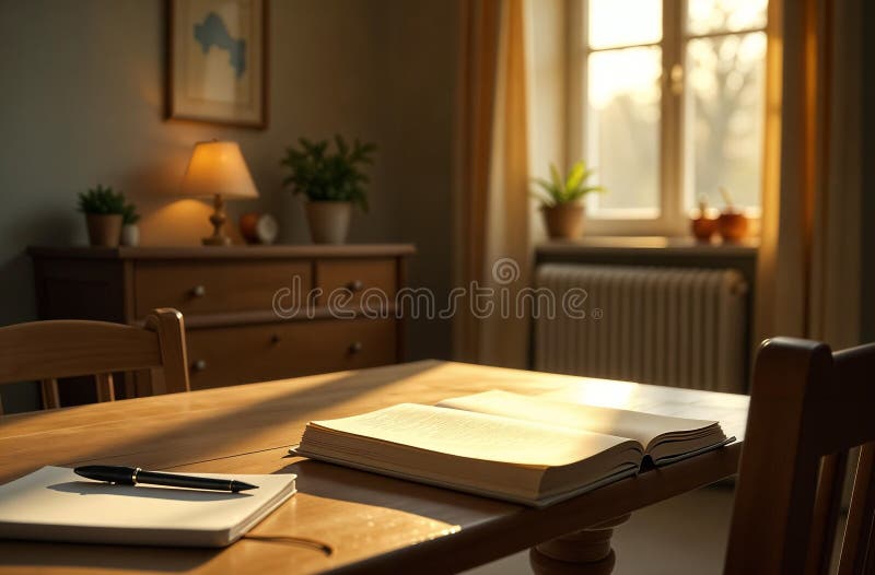Open Book on the Table. Educational Environment Stock Image - Image of ...