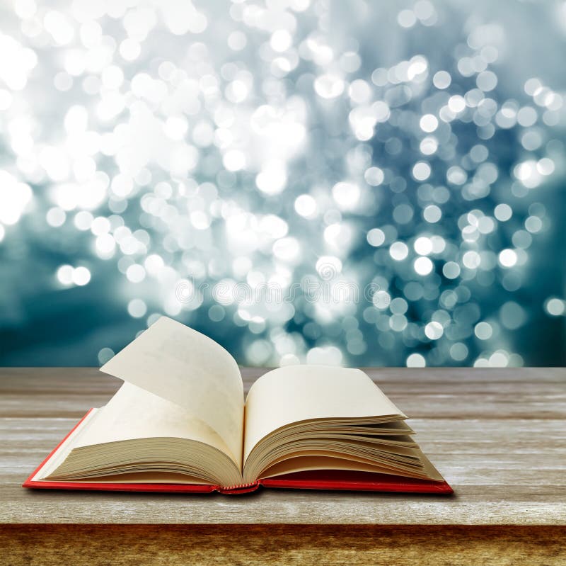 Open book and lights stock photo. Image of education - 188328152