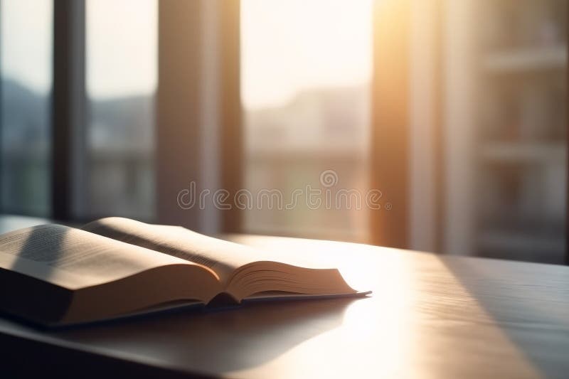 Open Book Table. Generate Ai Stock Image - Image of learning ...