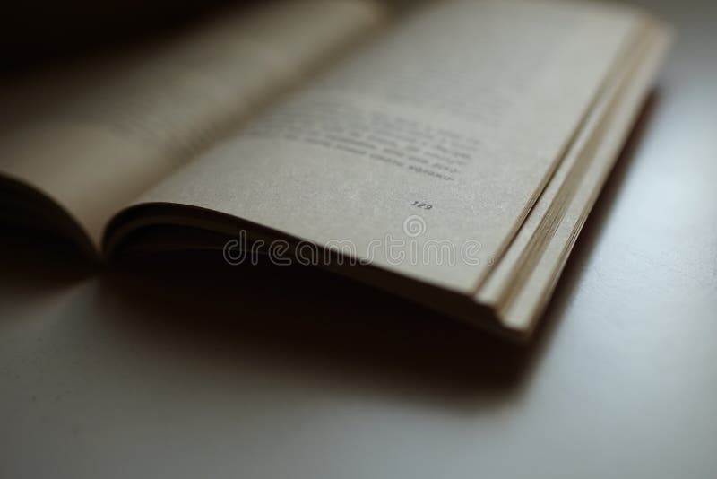 Open Book on the Table. Side View Stock Image - Image of white ...
