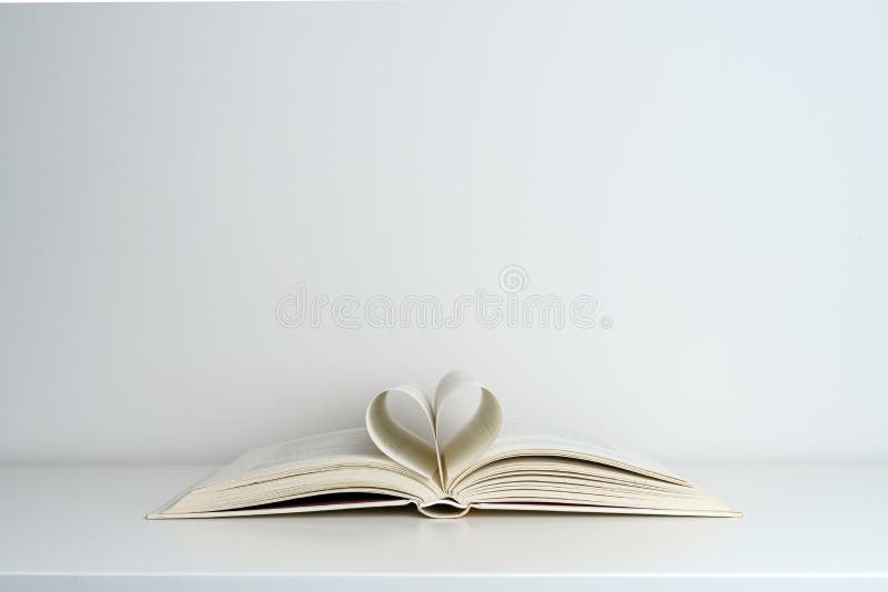 Open Book on the Table. a Book with a White Page on a Light Empty ...