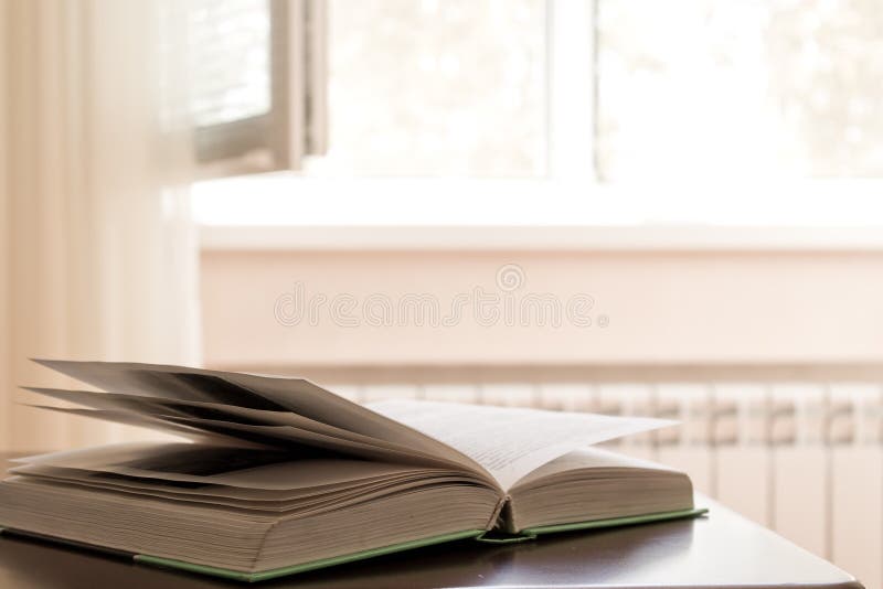 Open Book on the Windowsill Stock Image - Image of home, knowledge ...