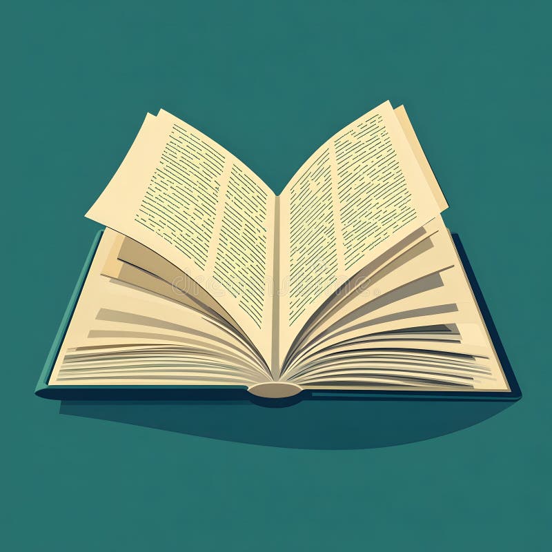 Open Book on Teal Background: a Visual Representation of Knowledge and ...