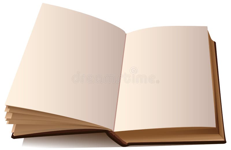 Open Book Template with Blank Pages Isolated on White Stock Vector ...