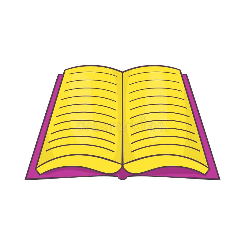 Open Book with Text Icon, Cartoon Style Stock Vector - Illustration of ...