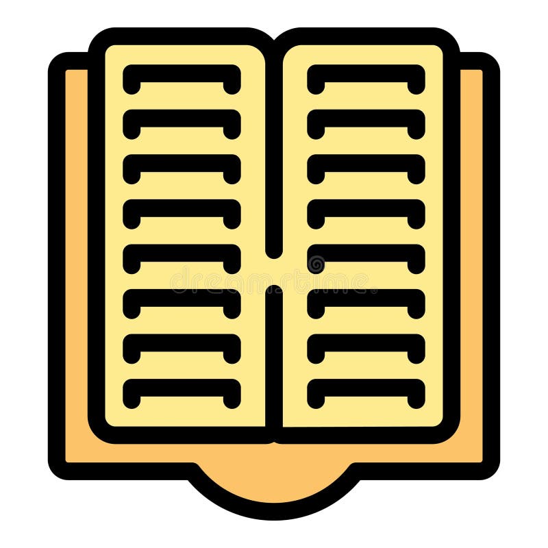 Open Book with Text Lines for Education or Library Concept Icon Stock ...
