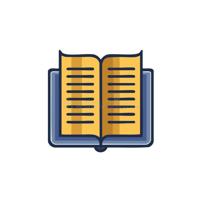 Open Book with Text Pages Icon Literature Education Knowledge Reading ...