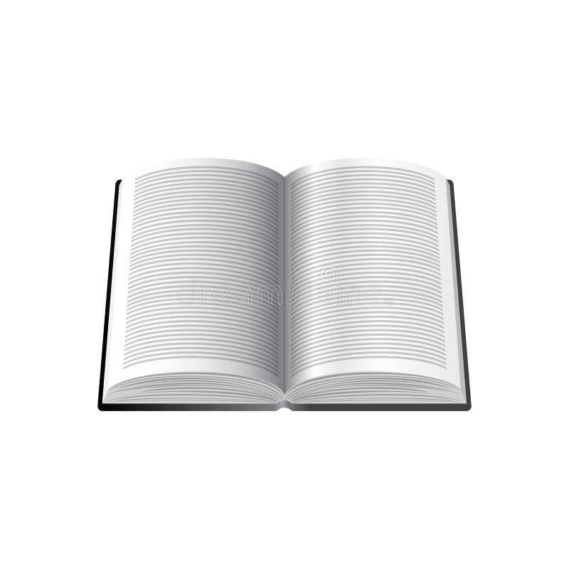 Open Book with Text on Pages Isolated on White Background Stock Vector ...