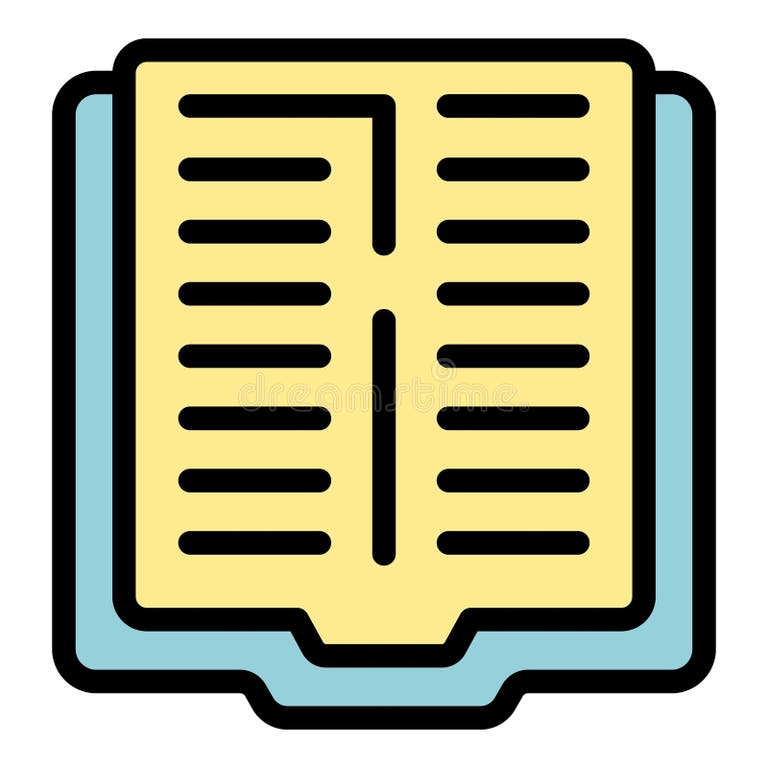 Open Book with Text Representing Reading and Education Icon Stock ...