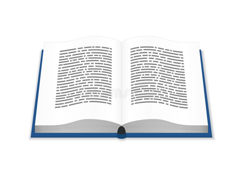 Open Book with Text on White Stock Illustration - Illustration of ...