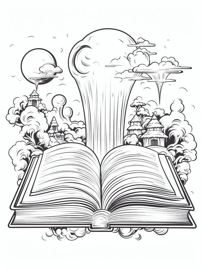 Open Book Coloring Pages
