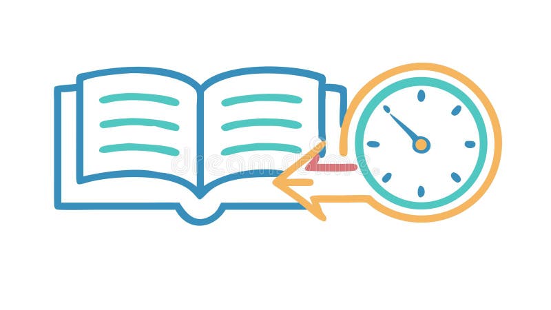 Open Book and Time Symbol, Vector Design Generative AI Stock Vector ...