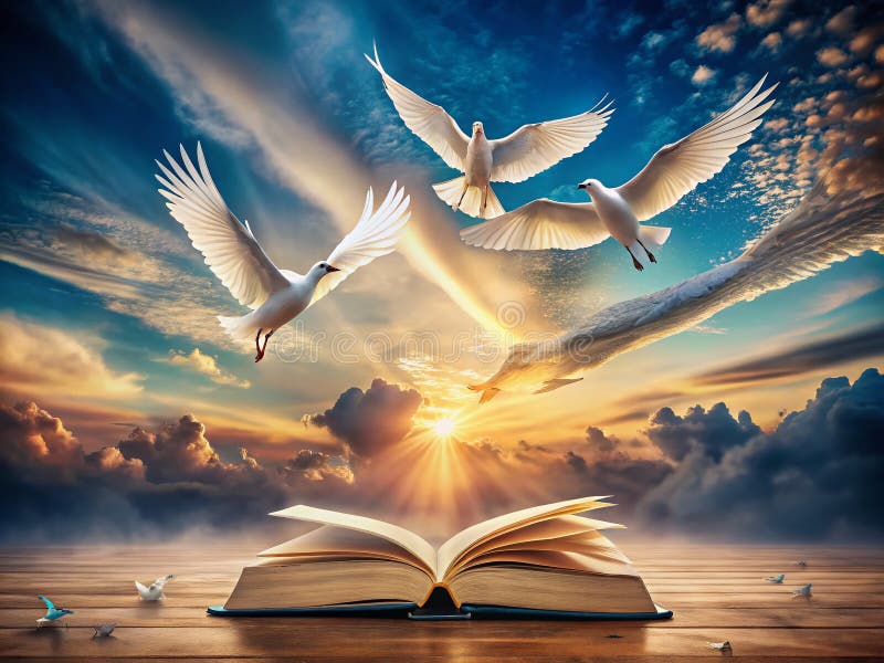 Open Book Transforms into Soaring Birds a Surreal Exploration of ...