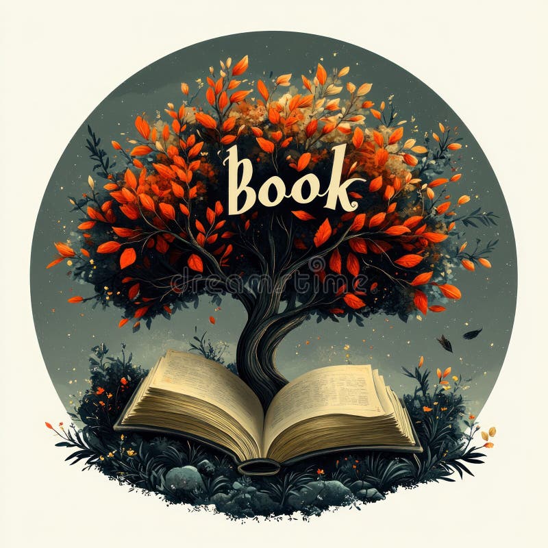 Open Book with Tree Growing from it - Illustration Stock Illustration ...