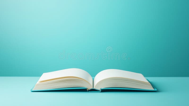 Open Book on Turquoise Background, Inviting Creativity and Imagination ...