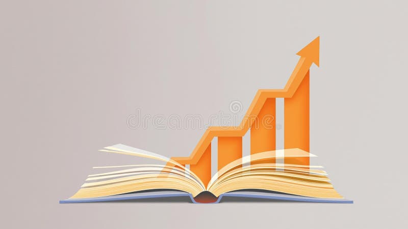 Open Book with an Upward Trending Graph Rising from it (Generative AI ...