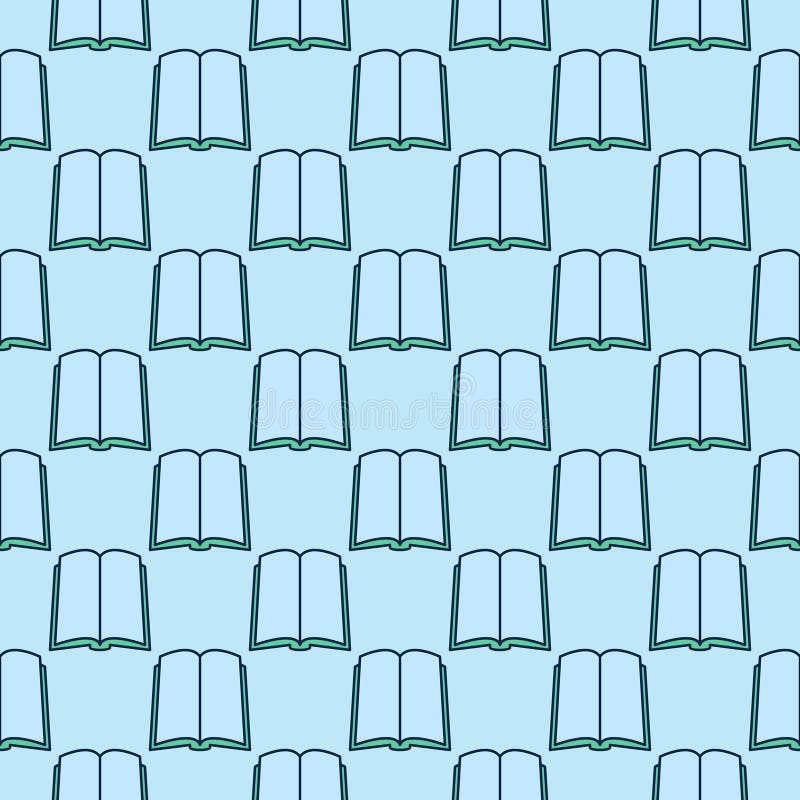 Open Book Vector Reading Concept Colored Modern Seamless Pattern Stock ...