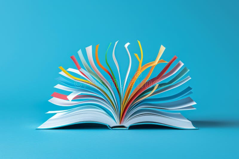 Open Book with Vibrant Bookmarks, Symbolizing Diverse Academic Subjects ...