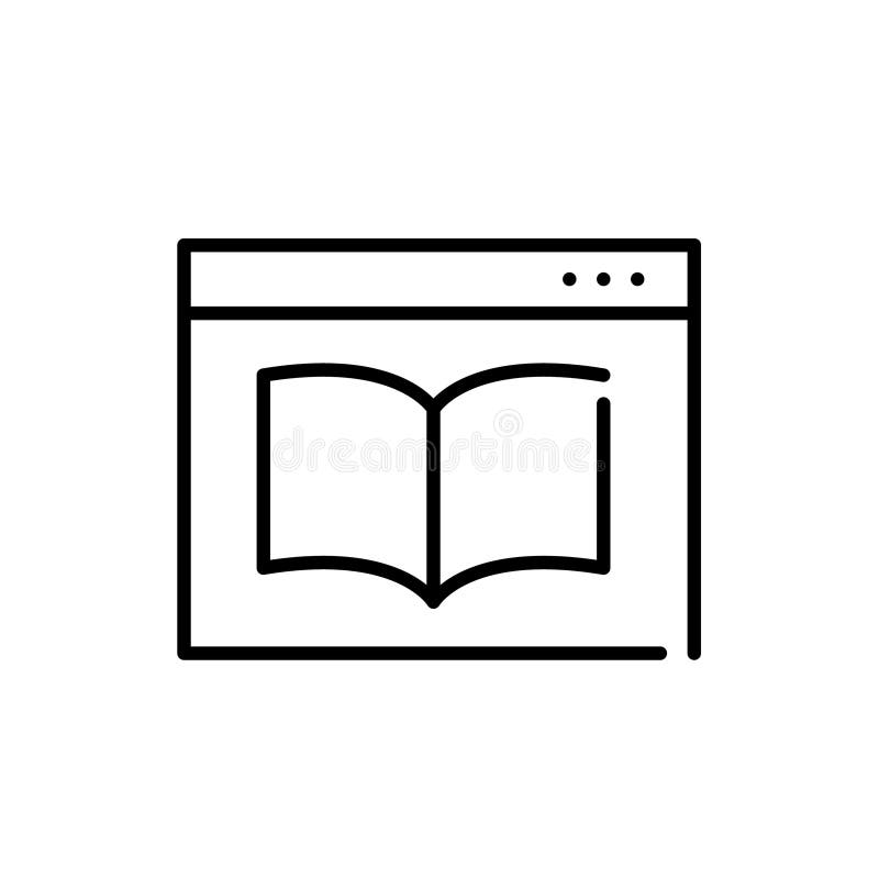 Open Book in a Web Browser. Electronic Library Online Stock Vector ...