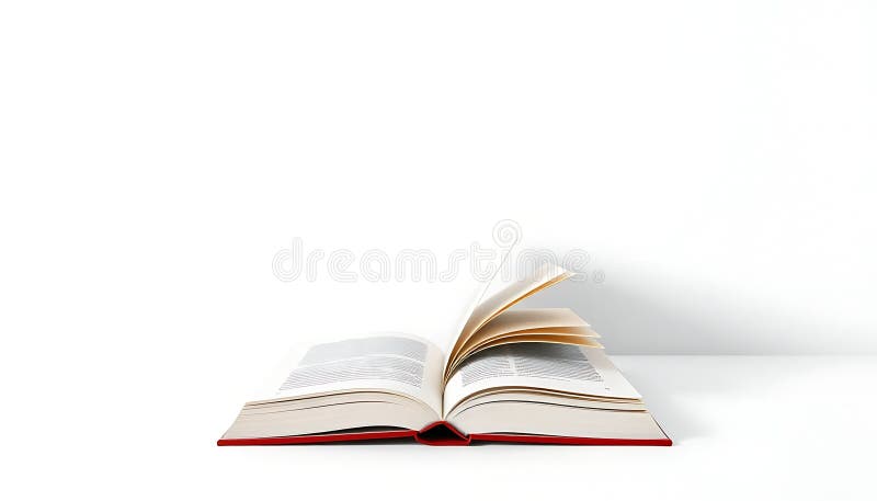 Open Book on White Background, Reading and Education Concept Image ...