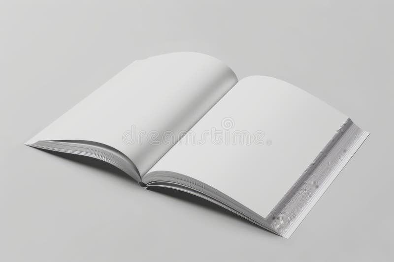 Open Book with White Blank Pages. Presentation Mockup Stock ...