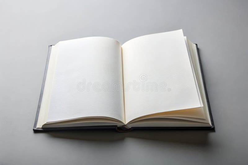 An Open Book with a White Cover and Pages Stock Illustration ...
