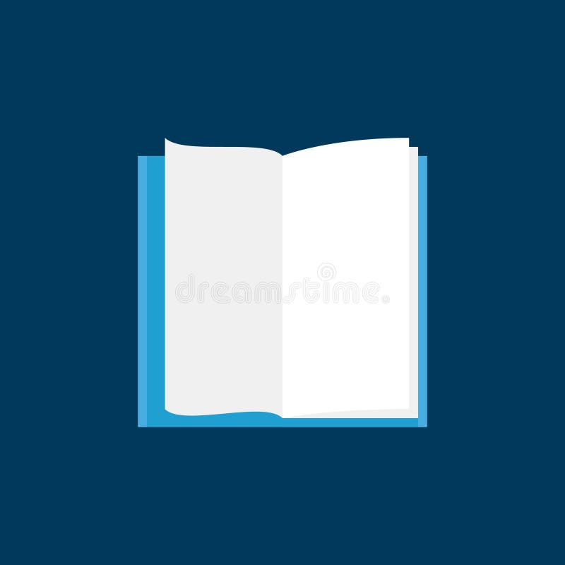 Open Book with White Pages Flat Vector Icon Stock Vector - Illustration ...