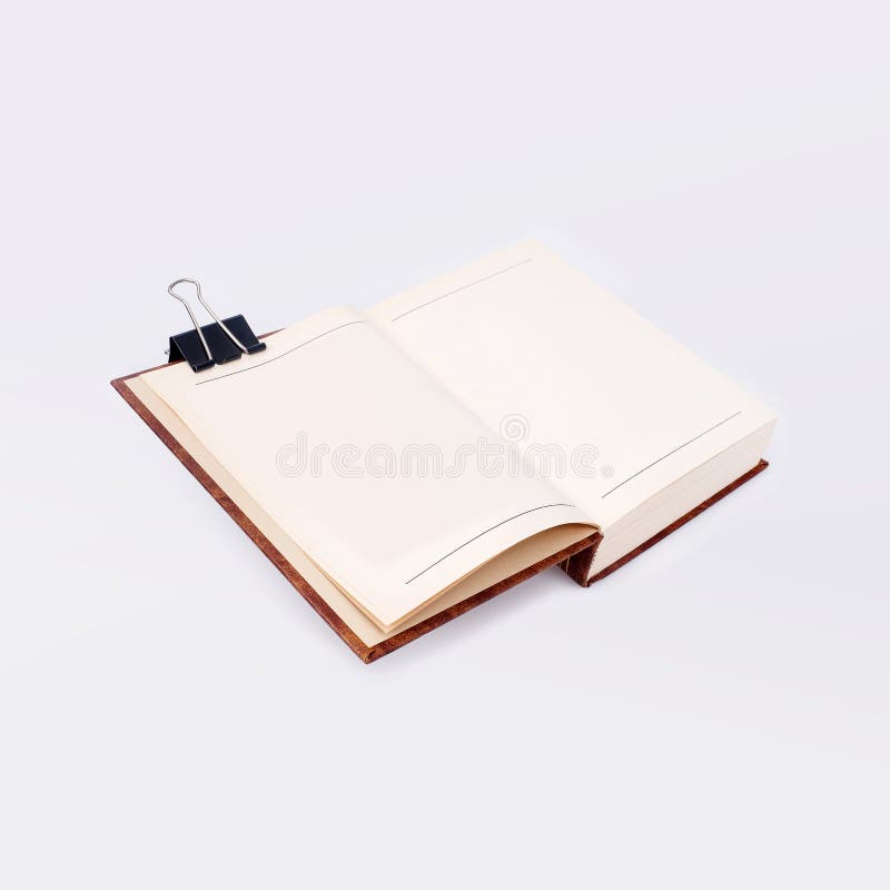 Open Book in with White Sheets Isolated on a White Background Stock ...