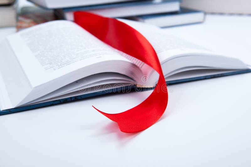 Open Book Whith Red Bookmark Stock Photo - Image of fiction, business ...